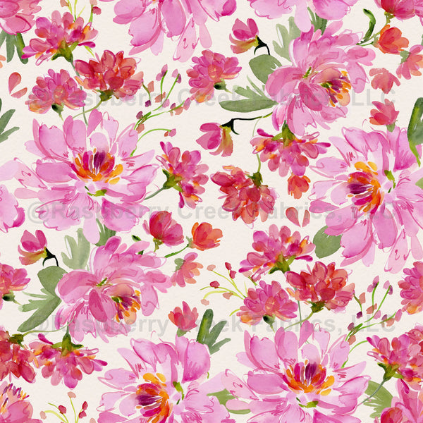 Victorian Watercolor Pink Peonies Cluster- Victorian Peony Collection ...